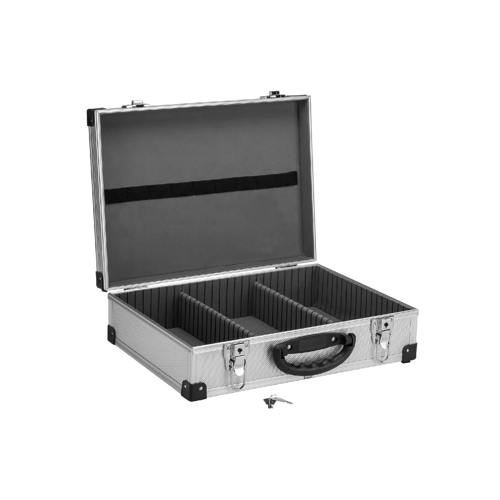 Valigetta portautensili realizzata in alluminio e formata da divisori